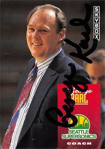 George Karl autographed Basketball Card Seattle Supersonics, SC 1992 ...