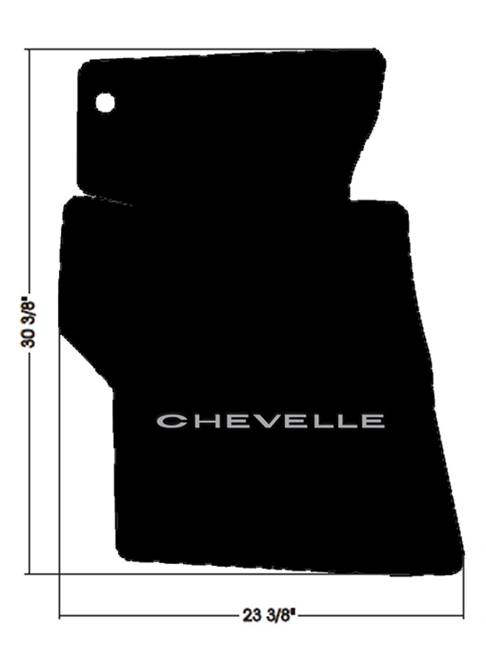1966-1967 Chevelle Floor Mats Black Carpet Embroidered Silver Logo Set ...