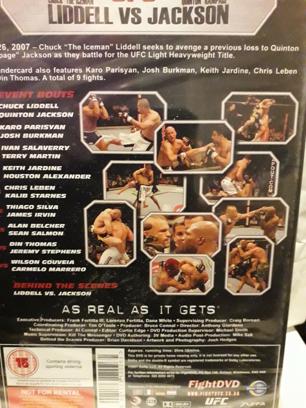 UFC 71 ULTIMATE FIGHTING CHAMPIONSHIP LIDDELL VS JACKSON DVD NEW SEALED ...