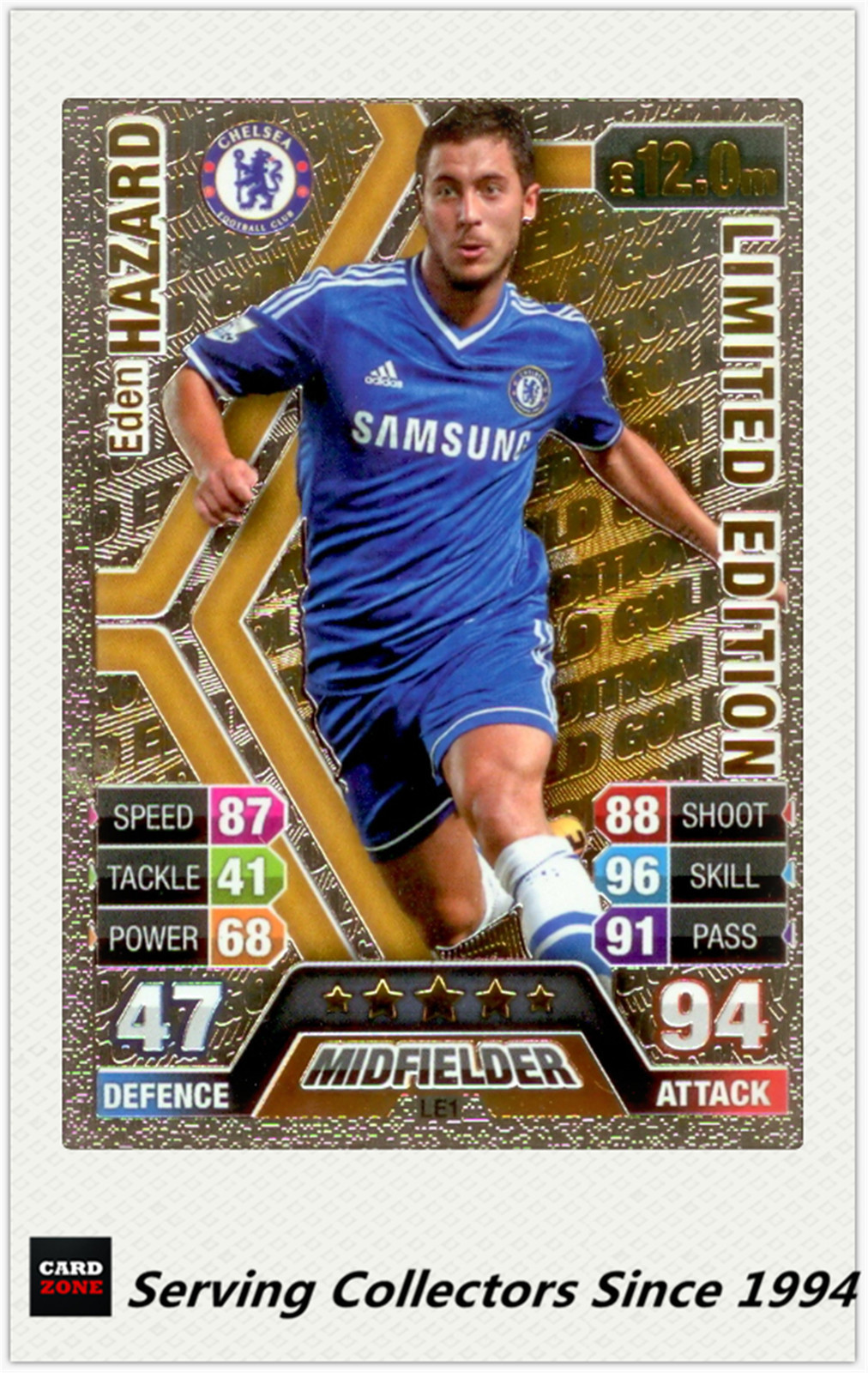 2013-14 Topps Match Attax Card Game Limited Editoin Card Eden Hazard ...