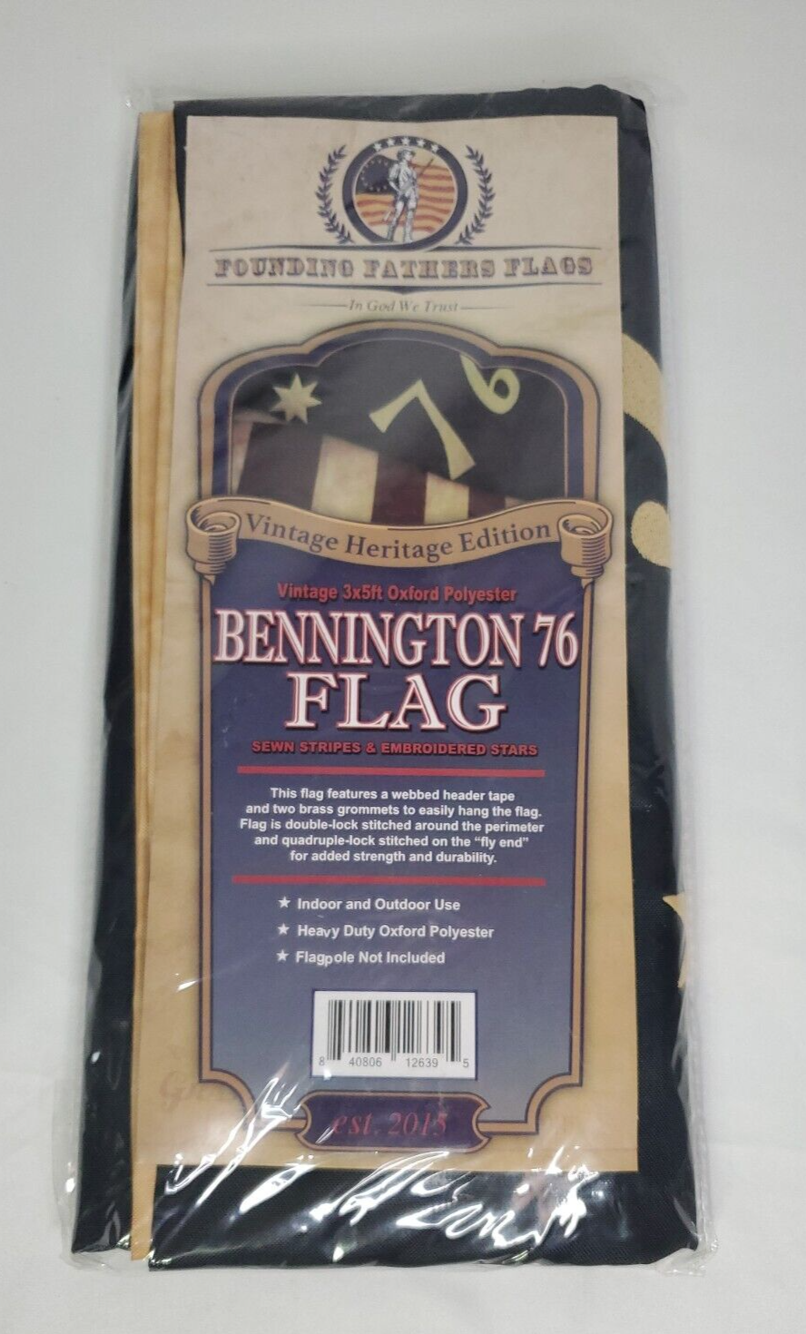 76 Bennington Vintage Heritage Edition Flag 3x5' Oxford Polyester ...
