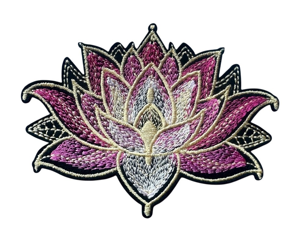 Lotus Flower iron on patch applique 3 x 4 inch | eBay