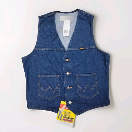 Vintage Genuine Wrangler Unlined Prewashed Denim Vest ~ Mens Size Med ...