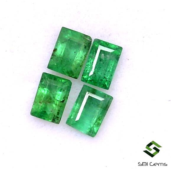 3.25x2.25 mm Natural Emerald Baguette Cut Lot 04 Pcs 0.48 CTS Untreated ...