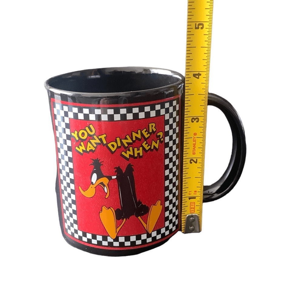 Vintage Warner Bros 1991 Daffy Duck Coffee Tea Mug Black Version RARE ...