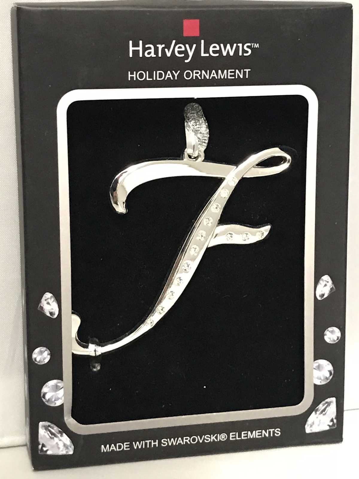Harvey Lewis Holiday Monogram Ornament With Swarovski Elements - "F" | eBay