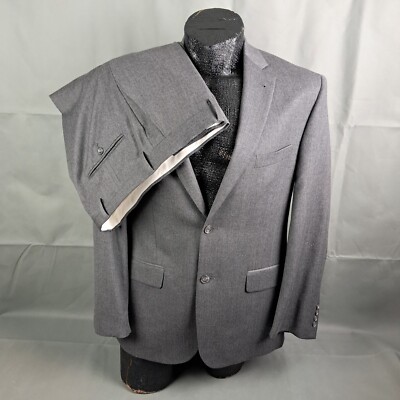 Jos A Bank 1905 Mens 2pc Suit 41R Tailored Fit Gray Wool 2-Butt 36x32 Flat Front | eBay