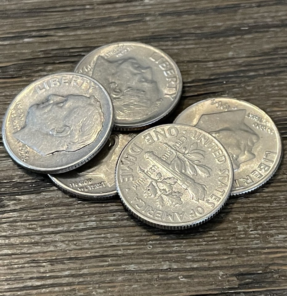 [Lot of 5] Roosevelt Dimes 1946-1964 90% Silver CHOOSE HOW MANY LOTS OF ...
