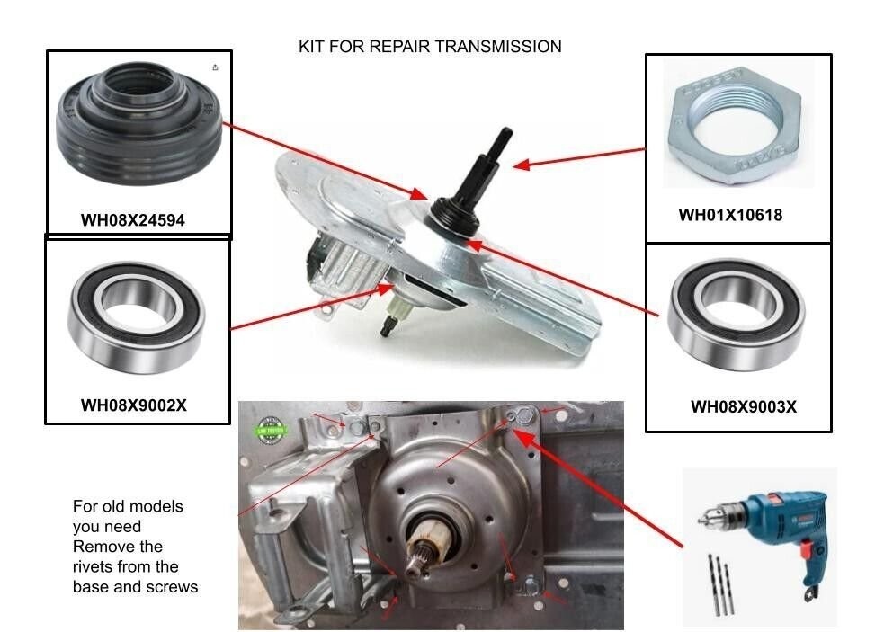 GE WH38X10002 Transmission and Brake Assembly for Washer for sale ...