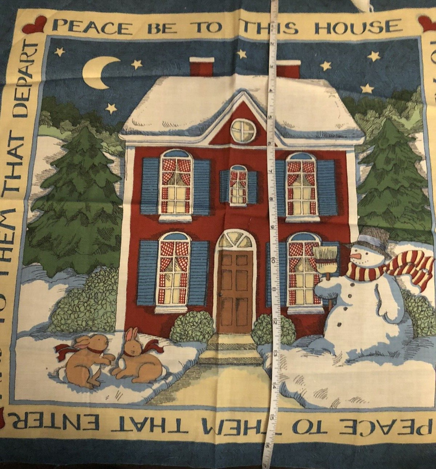 Susan Winget Peace to This House Fabric Panel ONE Square ONLY Pillow ...