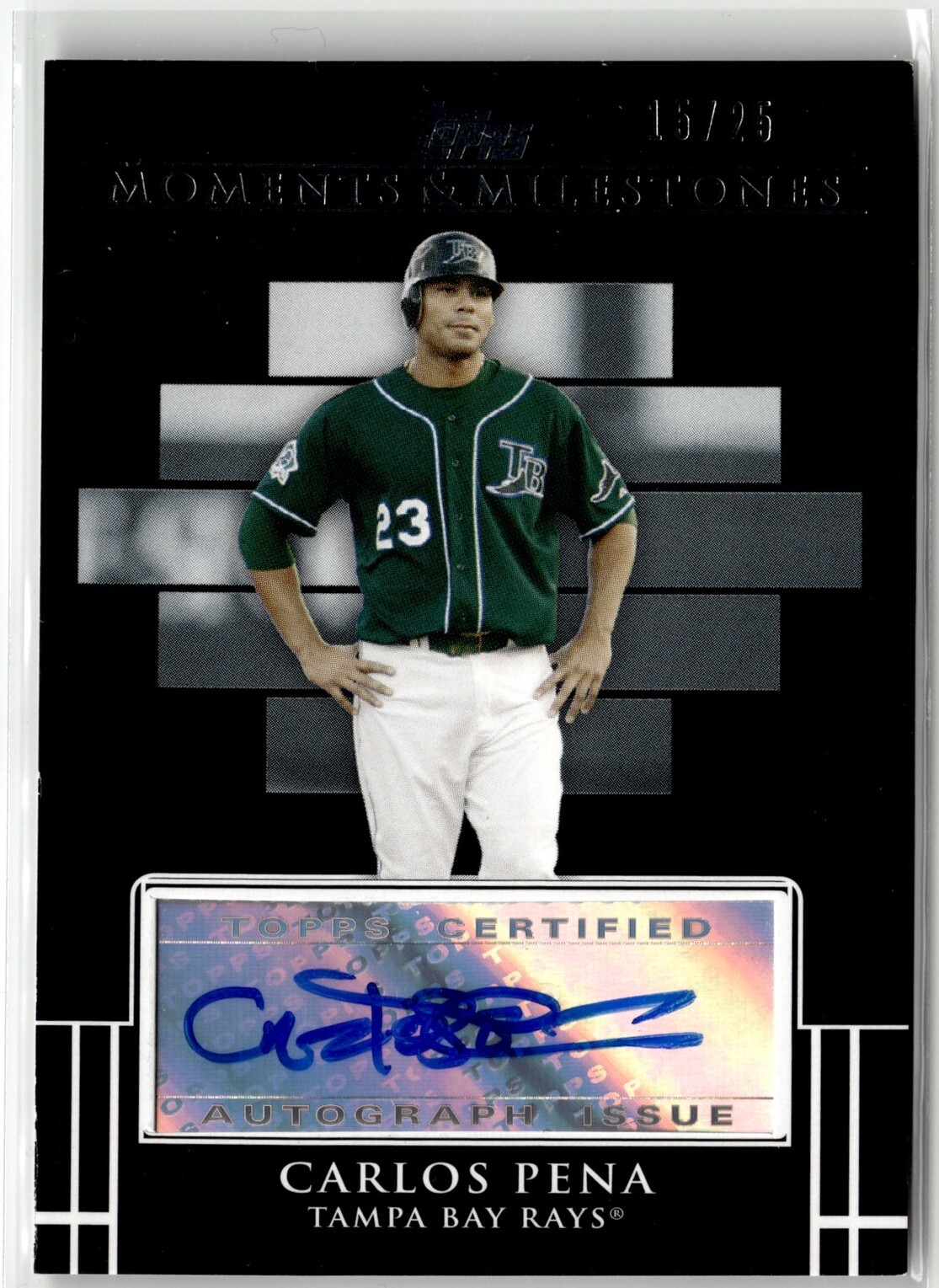 2008 Topps Moments & Milestones - Milestone Autographs Carlos Pena #MA ...