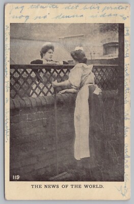 THE NEWS OF THE WORLD, Women Talking over Fence, Boston, 1907 DB ...