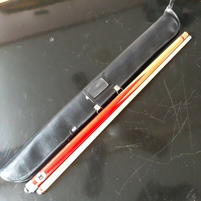 2 Pc Vtg Wood Solid Core Fiberglass Shaft Pool Cue Stick Brass ...