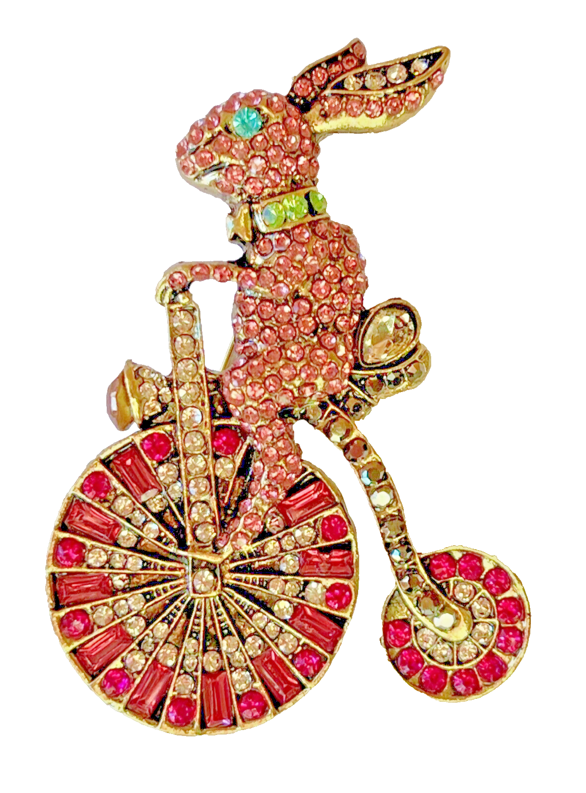 Bunny Brooch Rabbit Easter Spring jeweled pin gift box costume jewelry ...