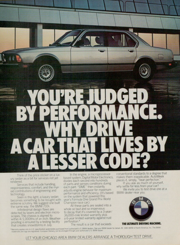 1984 BMW 733i Performance Sedan Microprocessor Based Design VINTAGE ...