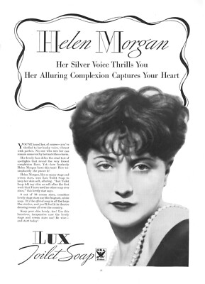 Helen Morgan - Screen Star - Lux Toilet Soap - 1933 Advertisement | eBay
