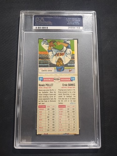 1955 Topps Double Header #31 32 Howie Pollet Ernie Banks Cubs HOF⚾⚾💥 ...