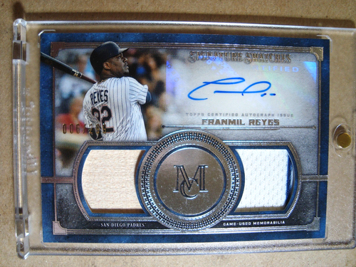 2019 Franmil Reyes Topps Museum Collection Autograph Dual Bat/Jersey ...