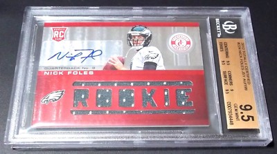 (#/199) BGS 9.5 10 Autograph Rc Jersey Patch Nick Foles Auto 2012 ...