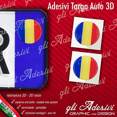 2 Stickers 3D Resin Coated Car Motorcycle ROMANIA Flag | eBay