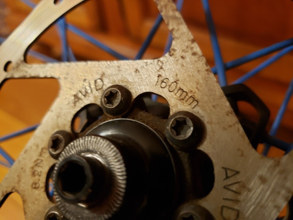 Spinergy Xyclone Rear Wheel, Disc rim, blue spokes, vintage 26" mtb ...