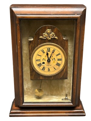 Vintage Wuersch Fall River Mass C Chime Clock W Key Roman Carton Face ...
