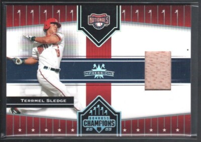 TERRMEL SLEDGE 2005 DONRUSS CHAMPIONS IMPRESSIONS #91 GAME BAT ...