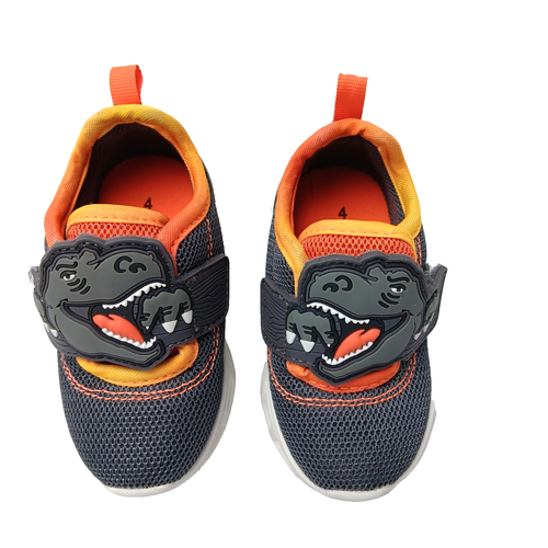 Carters Toddler Boys Dinosaur T-Rex Sneakers Sz 4M Gray Lighted Easy on ...