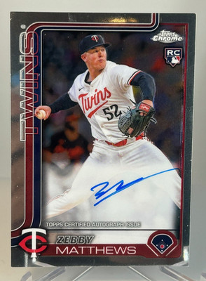 ZEBBY MATTHEWS 2025 TOPPS CHROME ROOKIE AUTOGRAPH TWINS B RC AUTO | eBay