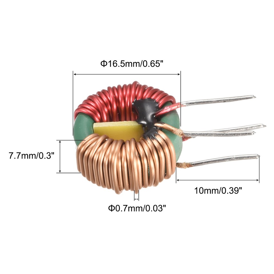 Toroid Inductance Copper Coil Magnetic Inductor 2.2mH 5A Common Mode ...