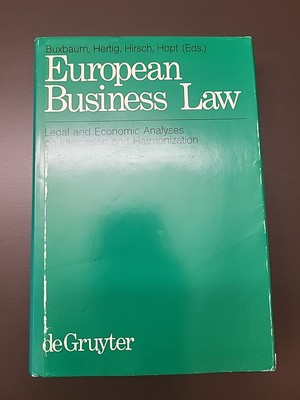 Richard M. Buxbaum European Business Law (Hardback - Dust Jacket ...