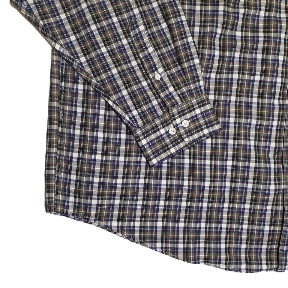Shirt Roundtree & Yorke 3XB Men travelSMART Plaid Long-Sleeve Pocket | eBay