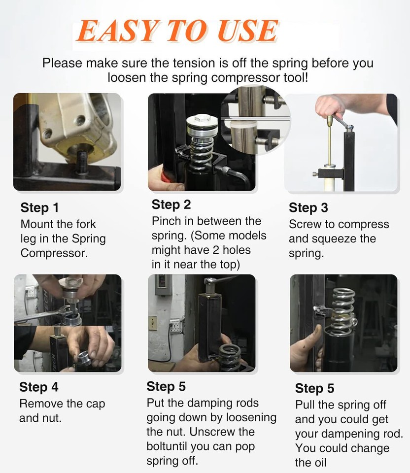 Fork Spring Compressor Tool TFSC 01 For Sport Bikes Road Racers and ...