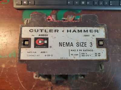 Cutler-Hammer NEMA Size 3 Contactor 90A A10EG0 (CX24E) | eBay