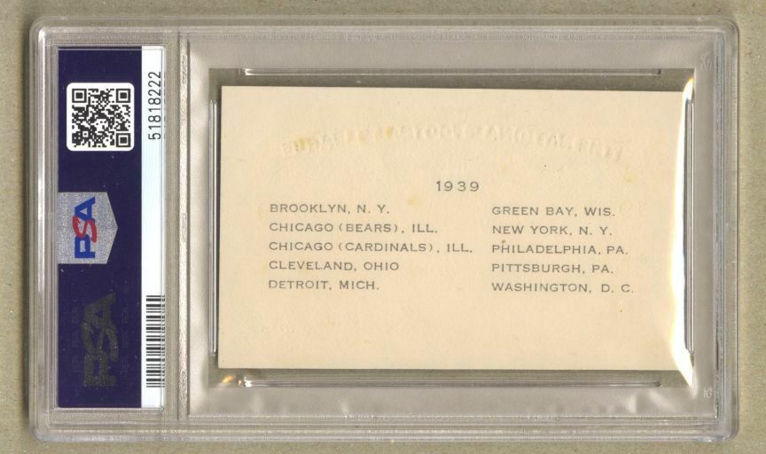 1939 NFL Season Pass Ticket Rare Carl Storck Pres Sid Luckman Debut PSA ...