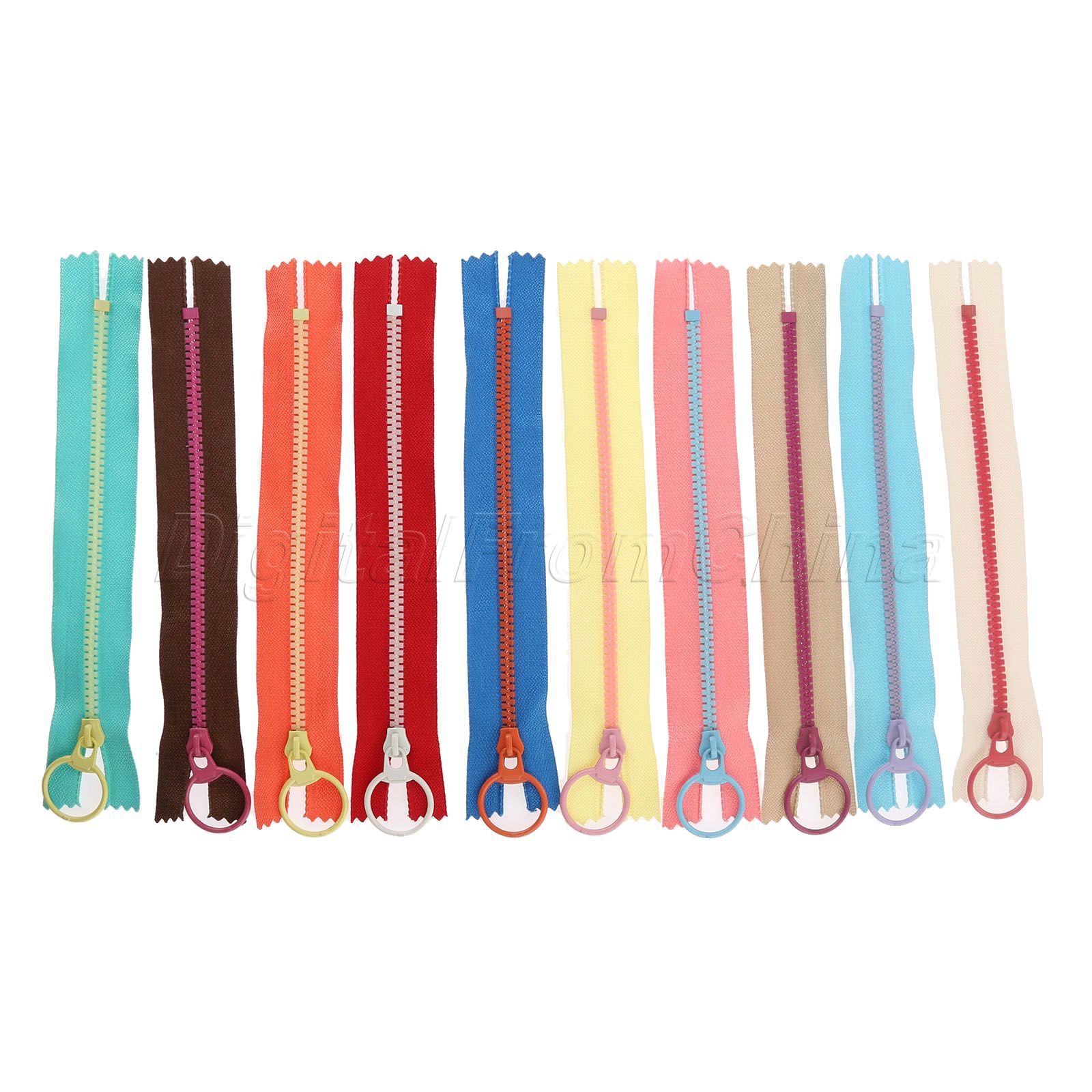 10pcs Zip Zipper Closed End Hanging Ring Puller Sewing Accessories 15 ...