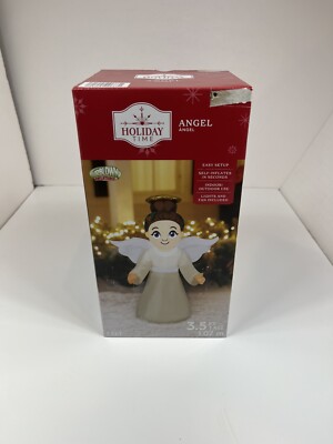Holiday Time 3.5 Ft Christmas Angel with Wings Airblown Inflatable LED ...