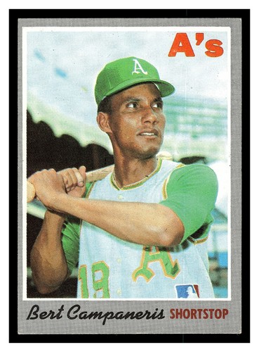 1970 TOPPS BASEBALL BERT CAMPANERIS #205 OAKLAND A'S HIGHER GRADE NO ...