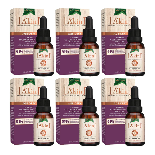 6x Akin Age Defy Firming Collagen Booster Facial Oil 20ml | eBay