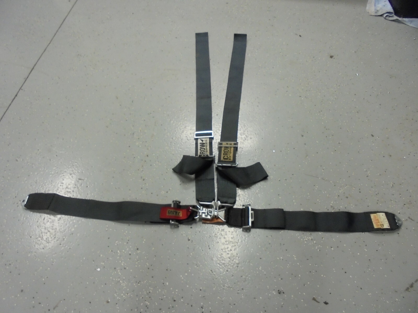 CROW 4 PT BLACK RACING SEAT BELTS-RACING-RAT ROD-MUD-DIRT-ENDURO-DEMO ...