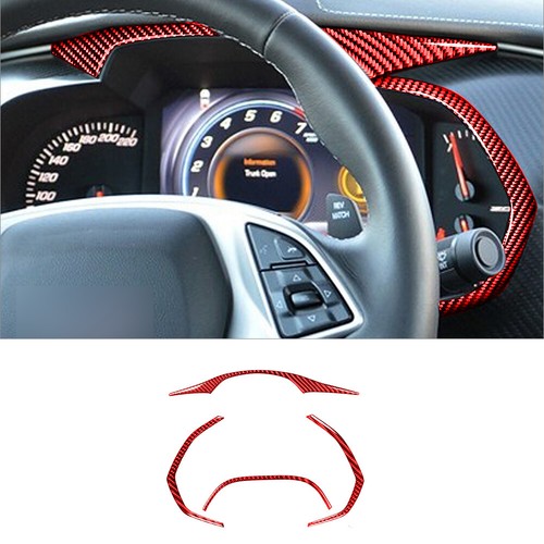 4Pcs Red Carbon Fiber Interior Speedometer Cover Trim For Chevrolet ...