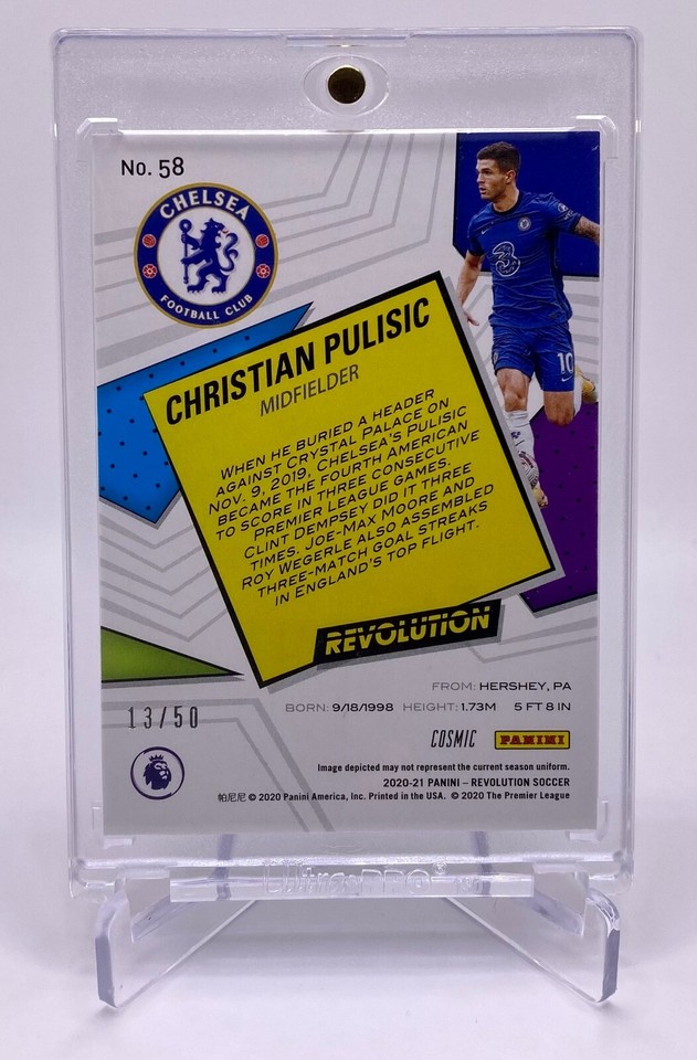 2020-21 Christian Pulisic Panini Revolution Cosmic Refractor Chelsea ...