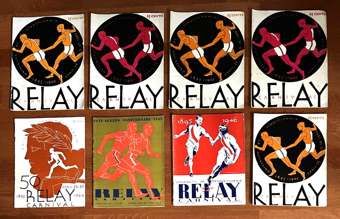 LOT of 8 vintage 1940-1947 CARNIVAL RELAY TRACK & FIELD PROGRAMS | eBay