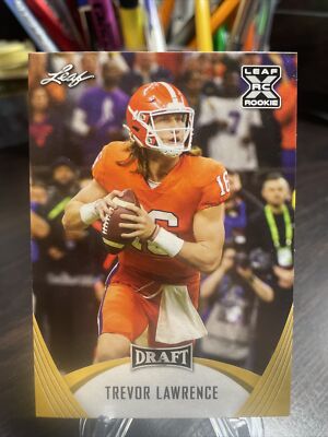 Trevor Lawrence 2021 Leaf Draft Trevor Lawrence #1 Rookie RC Jaguars | eBay