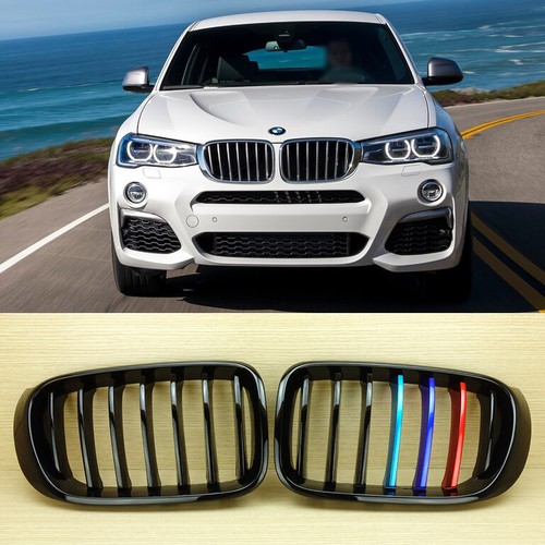 Glossy Black Metal M-color P Front Grill For 15-16 BMW F25 LCI X3 SUV ...