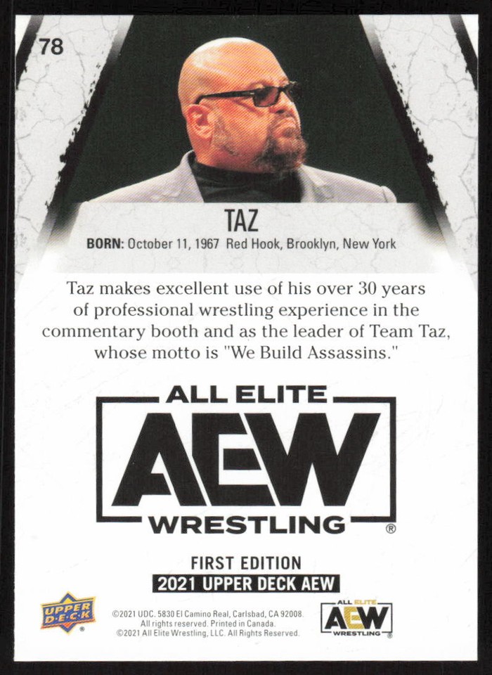 2021 Upper Deck AEW Crew Taz #78 | eBay