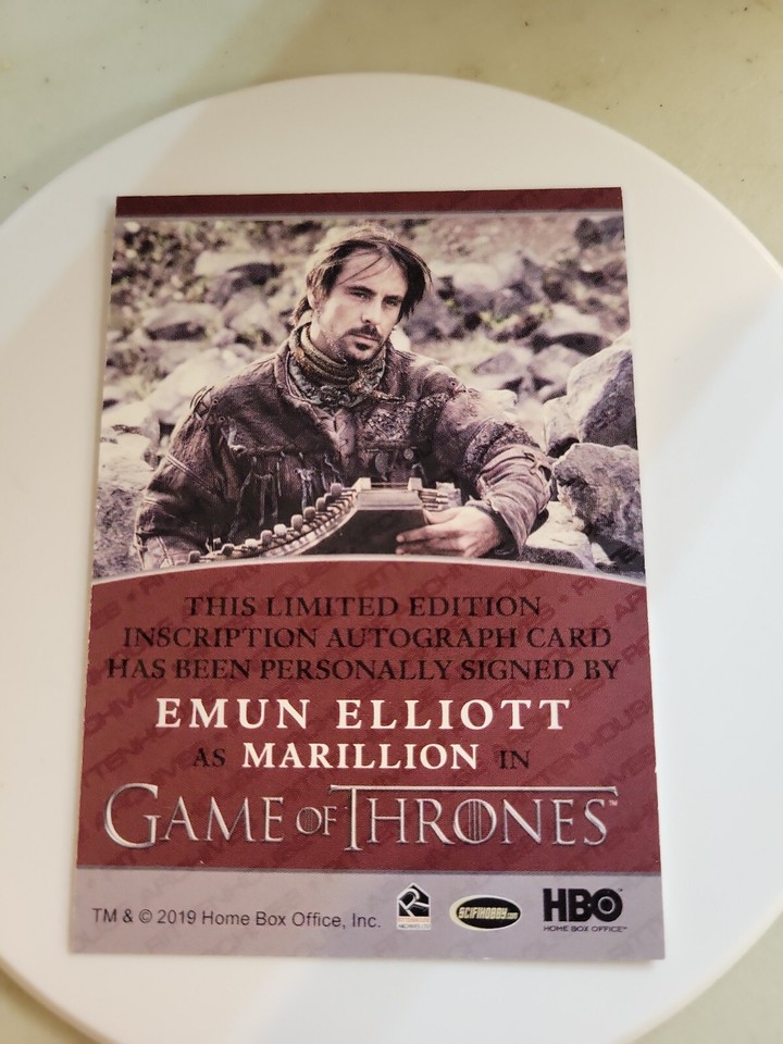 Game of Thrones Iron Anniversary S1 Emun Elliott as Marillion Autograph ...