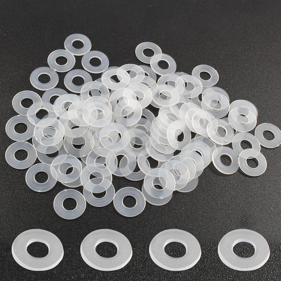 100 Pack M6 Nylon Washers Clear Flat Washer, 6Mm ID 13Mm OD 1Mm ...