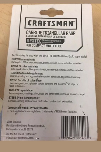 Craftsman Nextec Multi-Tool Triangular Rasp 2 Pack | eBay