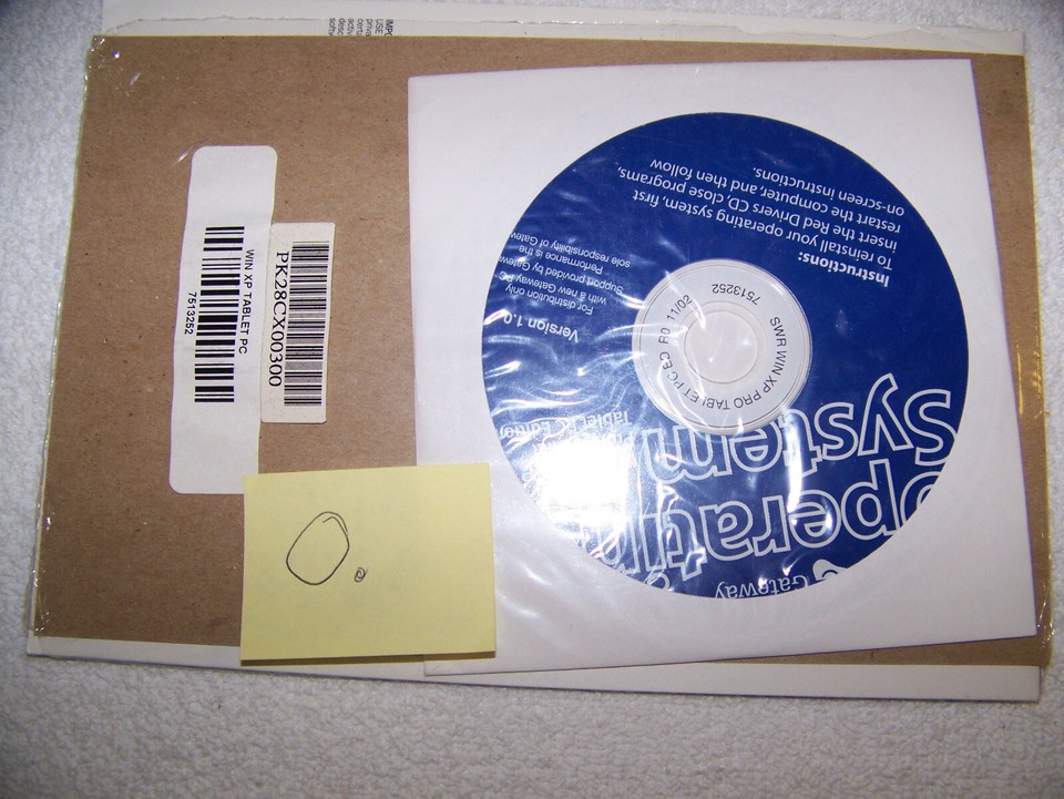 Gateway Windows XP Tablet PC Edition 1.0 No Product Key | eBay